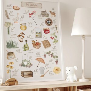 Cottagecore Alphabet Chart | Neutral Color Kid's Room Decor ...