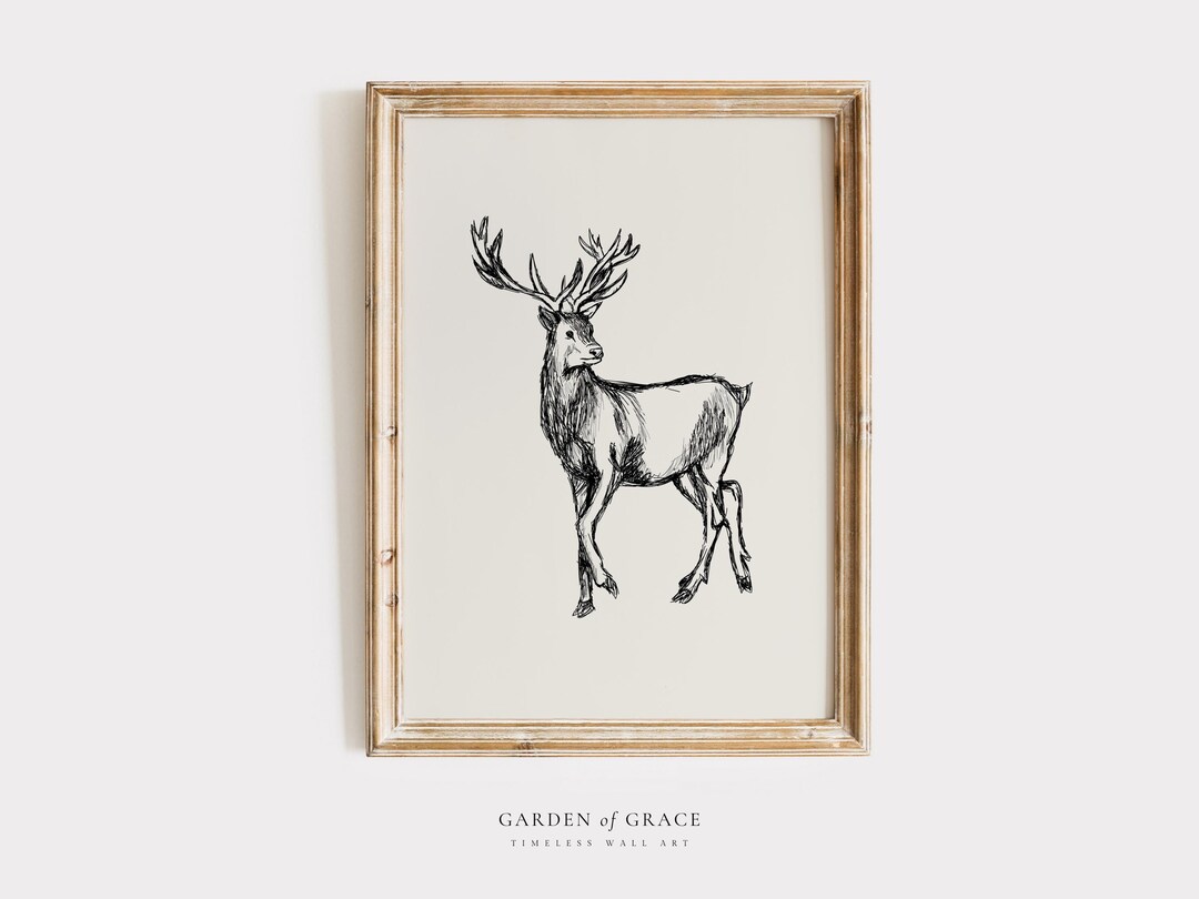 Cottage Core Deer Nursery Wall Art | Farmhouse Kid's Room Decor ...