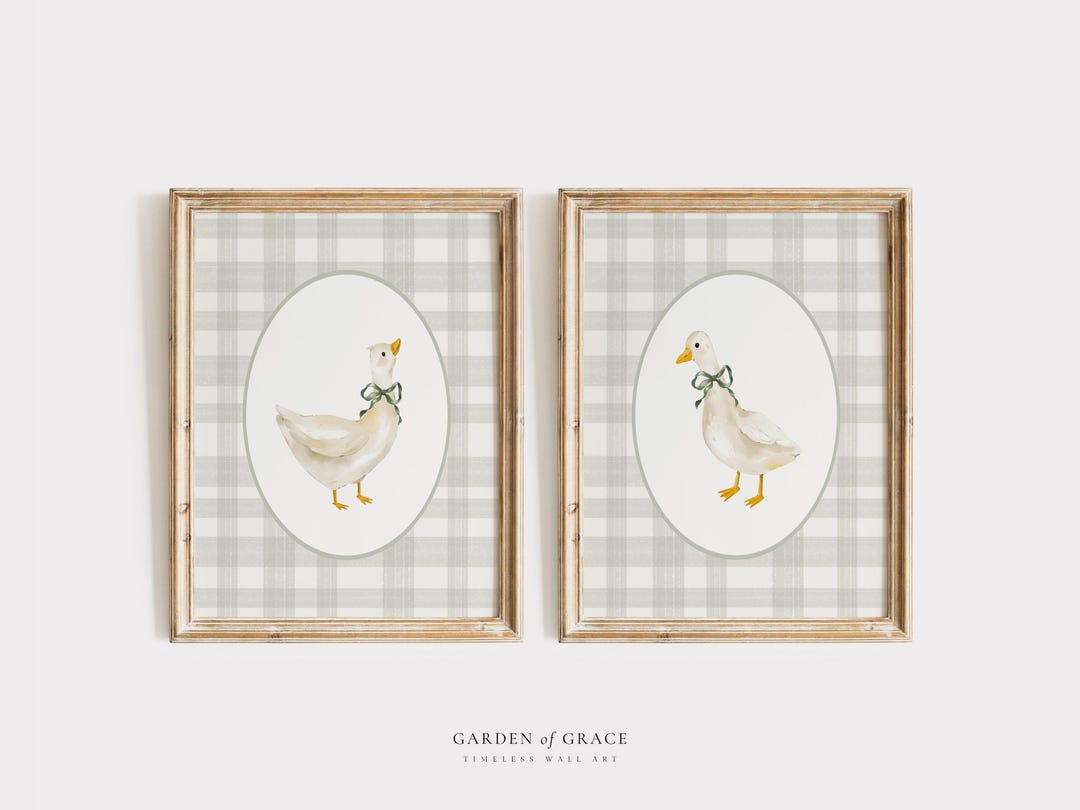 Vintage Silly Goose Nursery Wall Art Set of 2 | Farmhouse Kid's Room ...