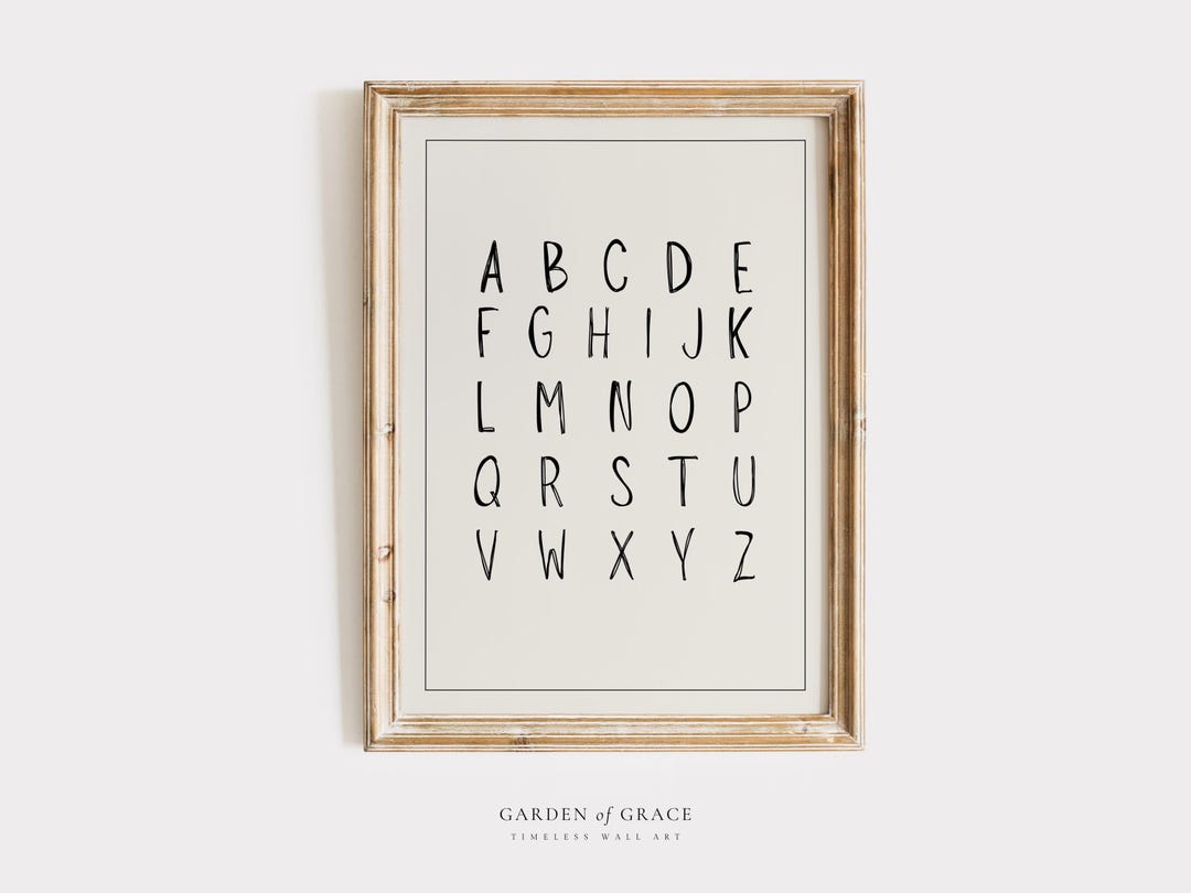 Vintage Alphabet Wall Art | Neutral Color Kid's Room Decor ...