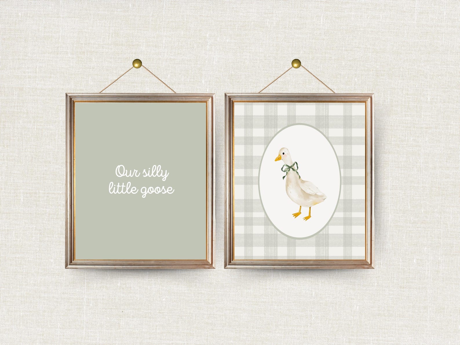 Vintage Silly Goose and Quote Nursery Wall Art Set of 2 | Farmhouse Kid ...