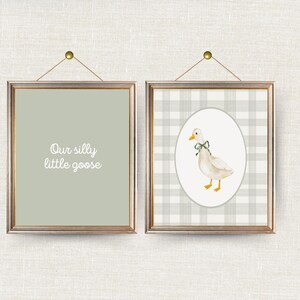 Vintage Silly Goose and Quote Nursery Wall Art Set of 2 | Farmhouse Kid ...