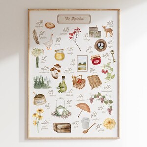 Cottagecore Alphabet Chart | Neutral Color Kid's Room Decor ...