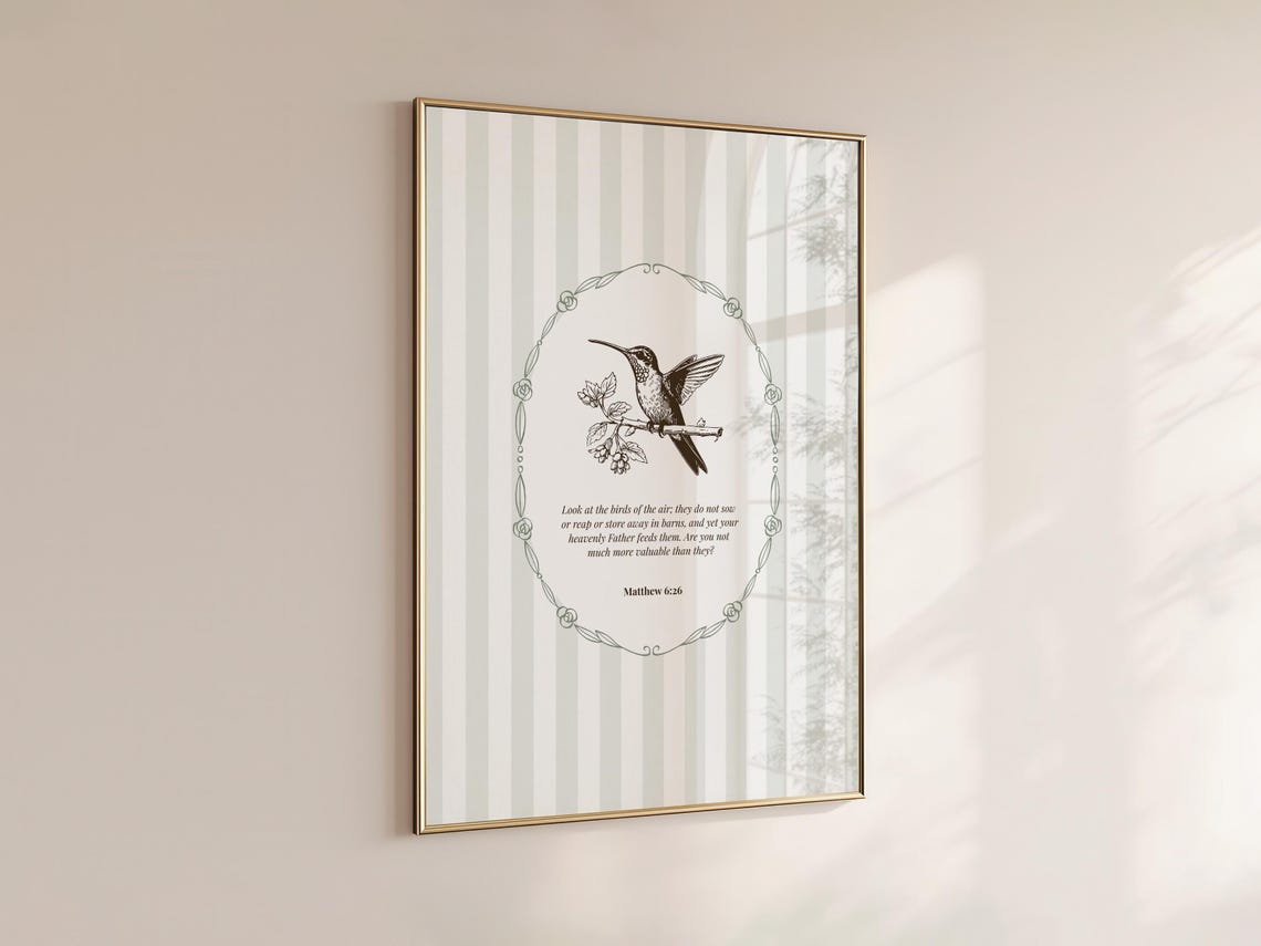 Hummingbird Wall Art With Scripture | Look at the Birds | Christian ...