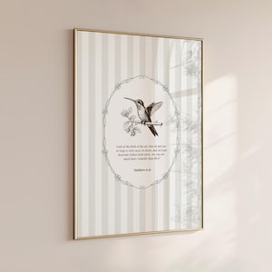 Hummingbird Wall Art With Scripture | Look at the Birds | Christian ...