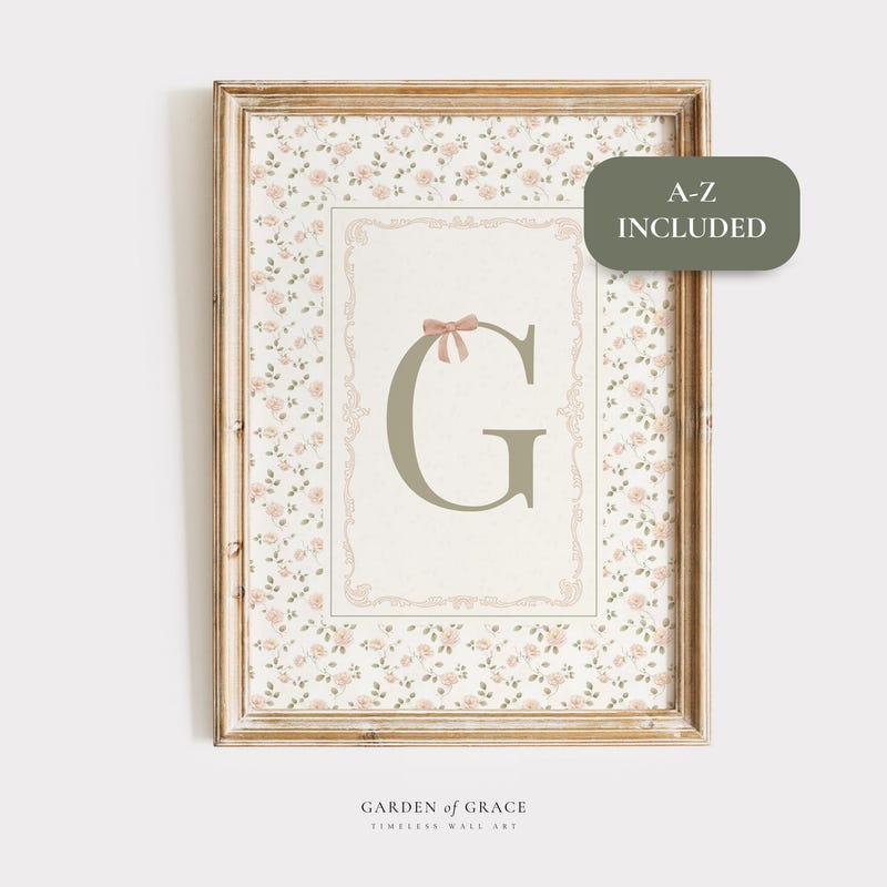 Girls Initial Wall Print - Etsy UK
