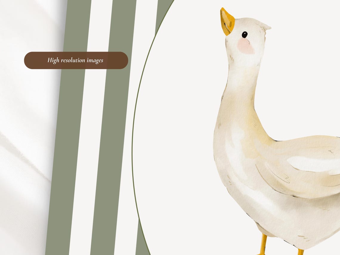 Bunny Goose Nursery Wall Art Set of 2, Farmhouse Kid's Room Decor, Farm ...
