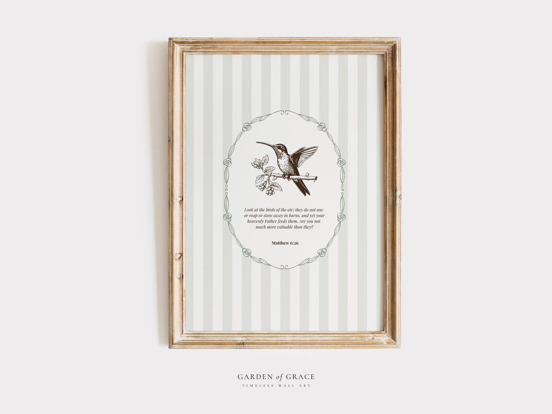 Hummingbird Wall Art With Scripture | Look at the Birds | Christian ...