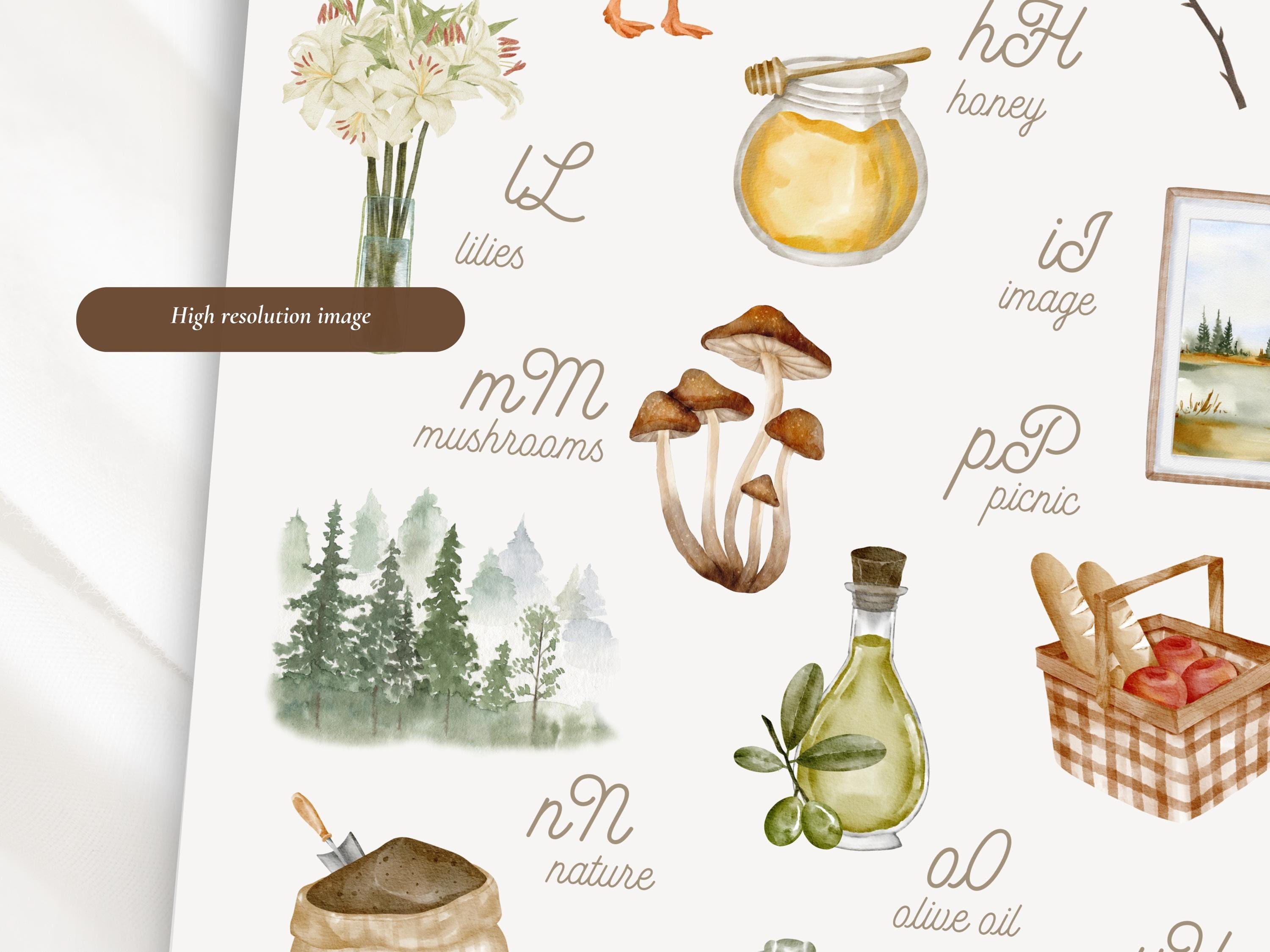 Cottagecore Alphabet Chart | Neutral Color Kid's Room Decor ...