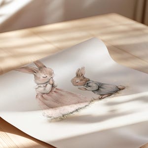Praying Mom and Baby Rabbit Nursery Wall Art | Printable Christian Kid ...