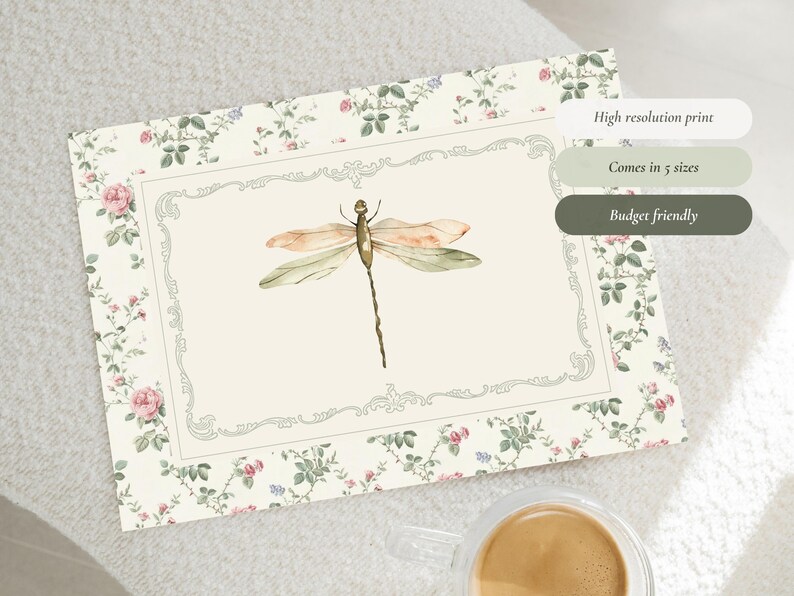 Cottagecore Dragonfly Print for Nursery | Spring and Summer Kid's Room ...