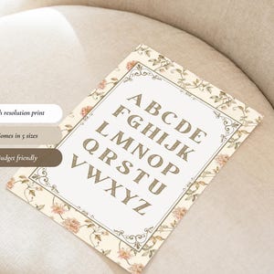 Floral Vintage Alphabet Wall Art | Farmhouse Kid's Room Decor ...