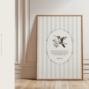Hummingbird Wall Art With Scripture | Look at the Birds | Christian ...