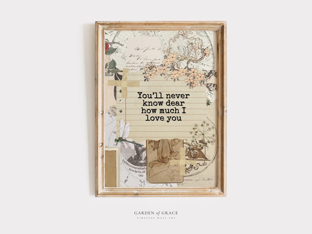 You'll Never Know Dear How Much I Love You Nursery Wall Art | Antique ...
