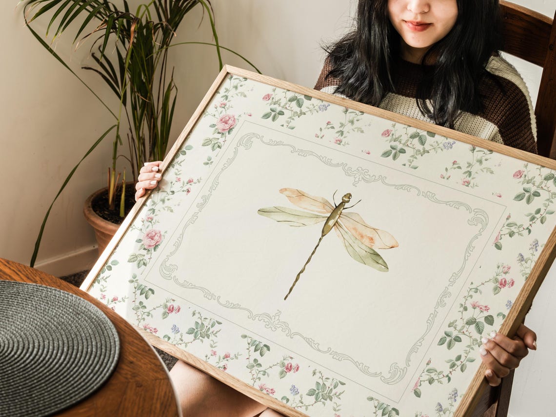 Cottagecore Dragonfly Print for Nursery | Spring and Summer Kid's Room ...