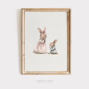 Praying Mom and Baby Rabbit Nursery Wall Art | Printable Christian Kid ...
