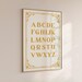 Vintage Alphabet Wall Art | Yellow Kid's Room Decor | Educational ABC ...