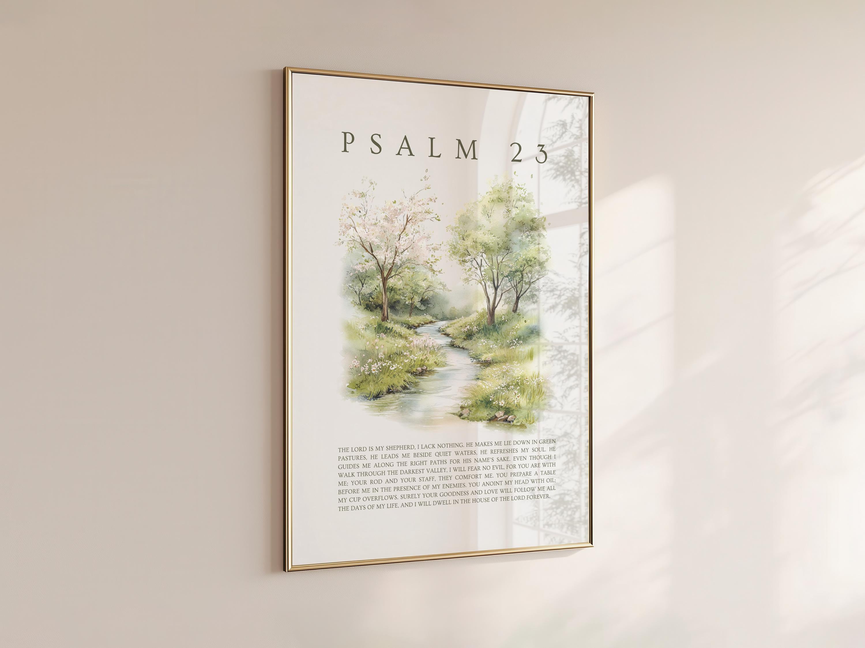 Psalm 23 - the Lord is My Shepherd Wall Art | Christian Natural ...