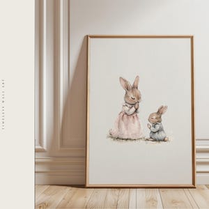Praying Mom and Baby Rabbit Nursery Wall Art | Printable Christian Kid ...