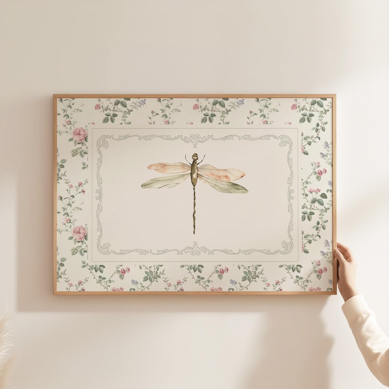 Cottagecore Dragonfly Print for Nursery | Spring and Summer Kid's Room ...