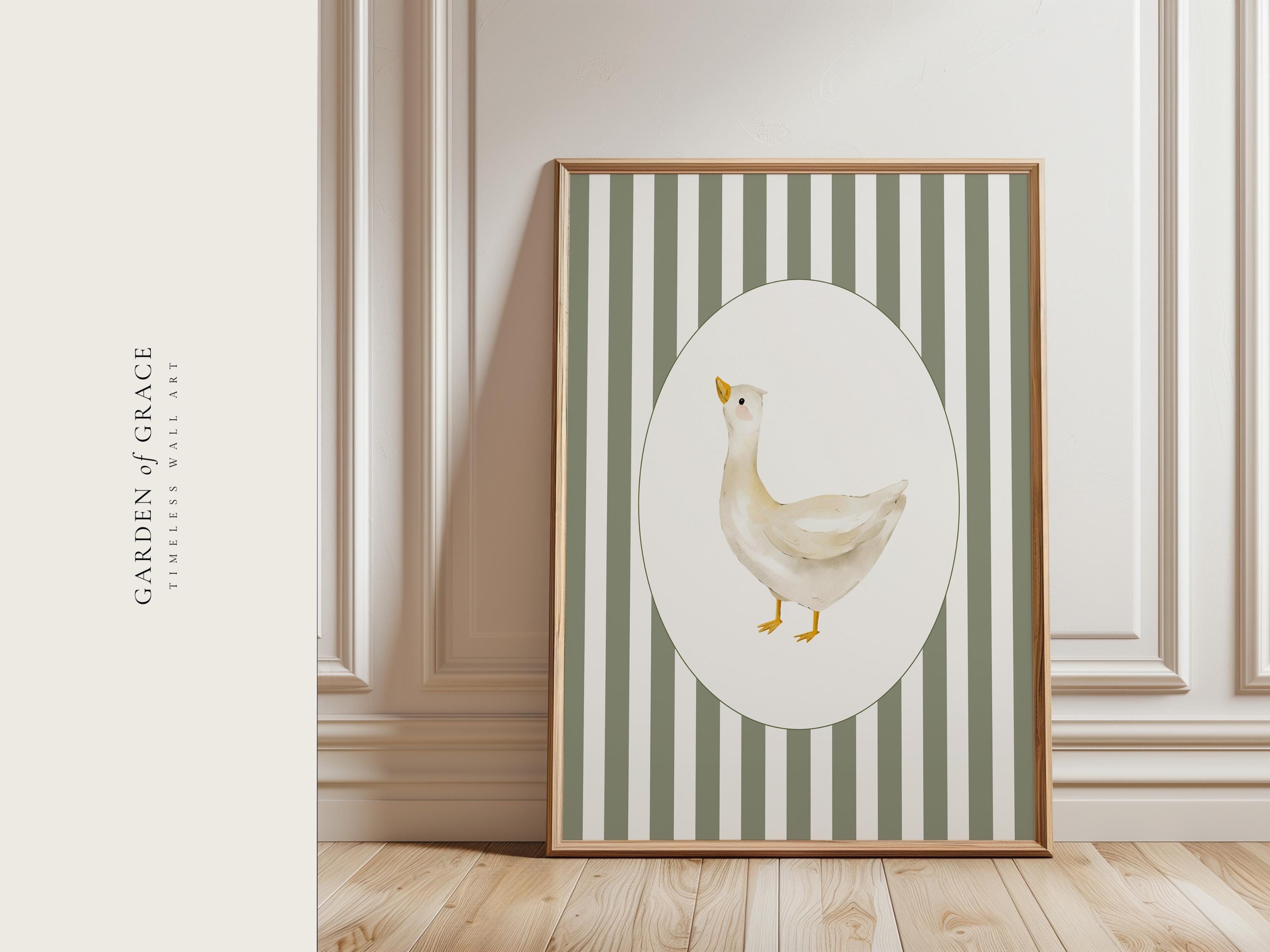 Bunny Goose Nursery Wall Art Set of 2, Farmhouse Kid's Room Decor, Farm ...