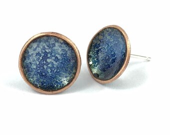 Blue stud earrings | Etsy