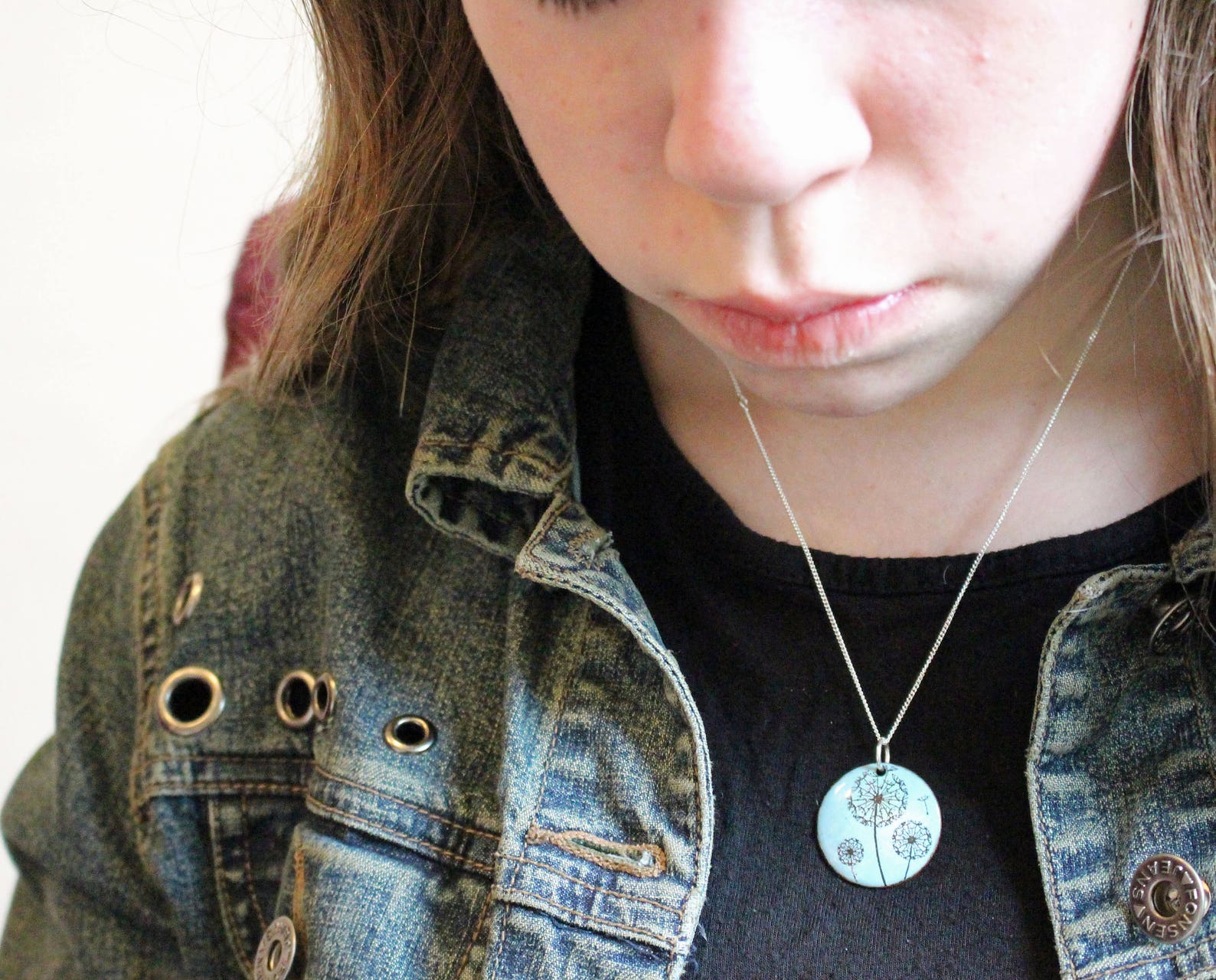 Dandelion Pendant Enamel Circular Dandelion Pendant. Nature - Etsy