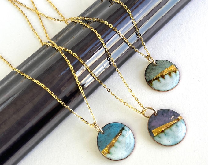 Landscape Inspired Enamel Pendant - Etsy UK