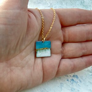 Square Enamel Pendant Inspired by British Landscapes - Etsy