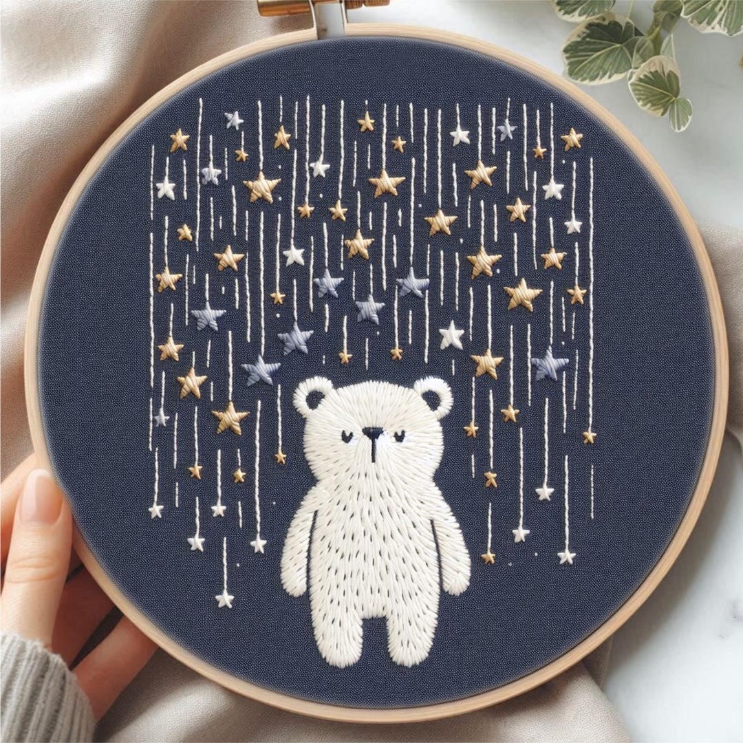 Buy Polar Bear Hand Embroidery Pattern Beginner Friendly, Step by Step ...