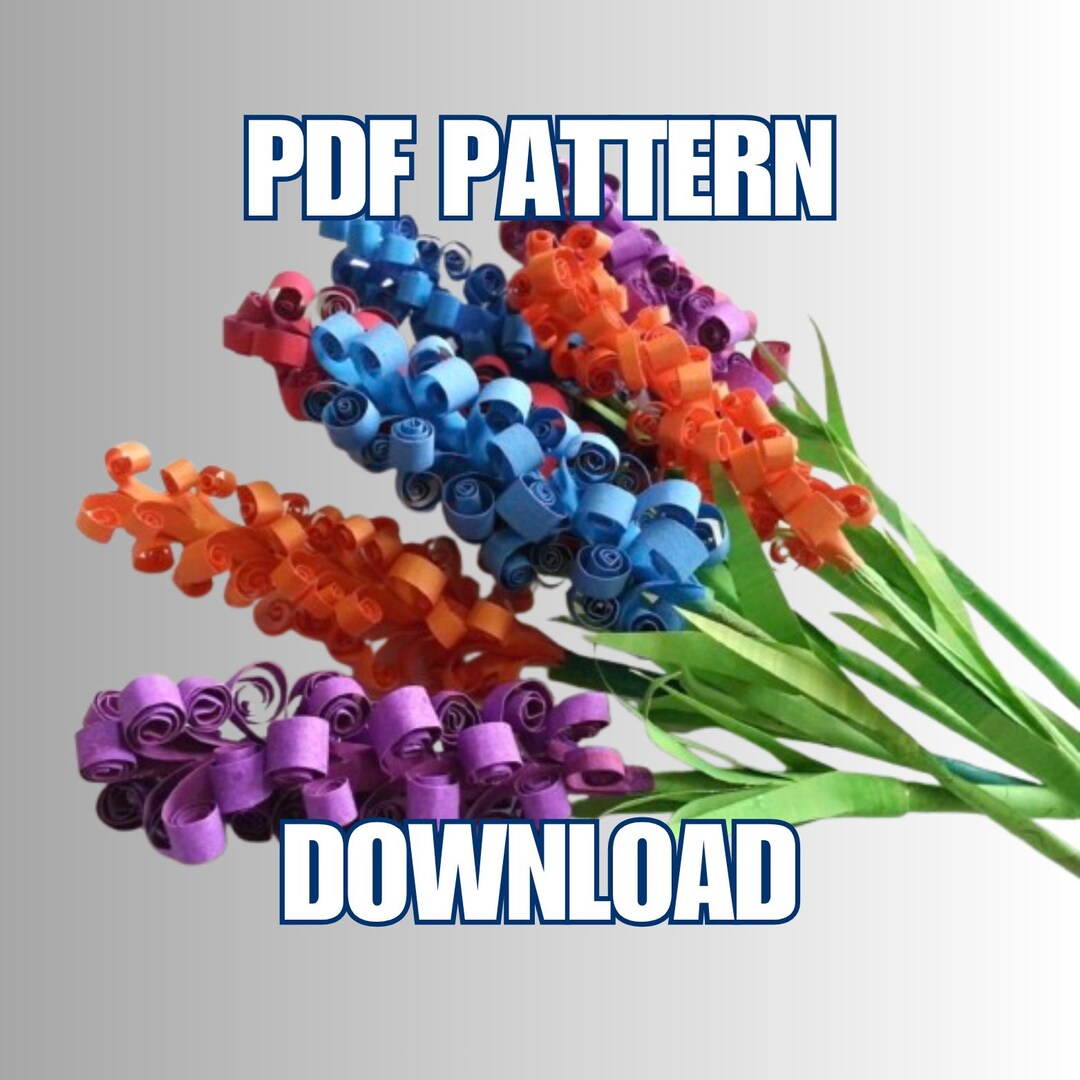 Quilled Hyacinth Paper Flower Pattern: DIY Bouquet Template (PDF ...