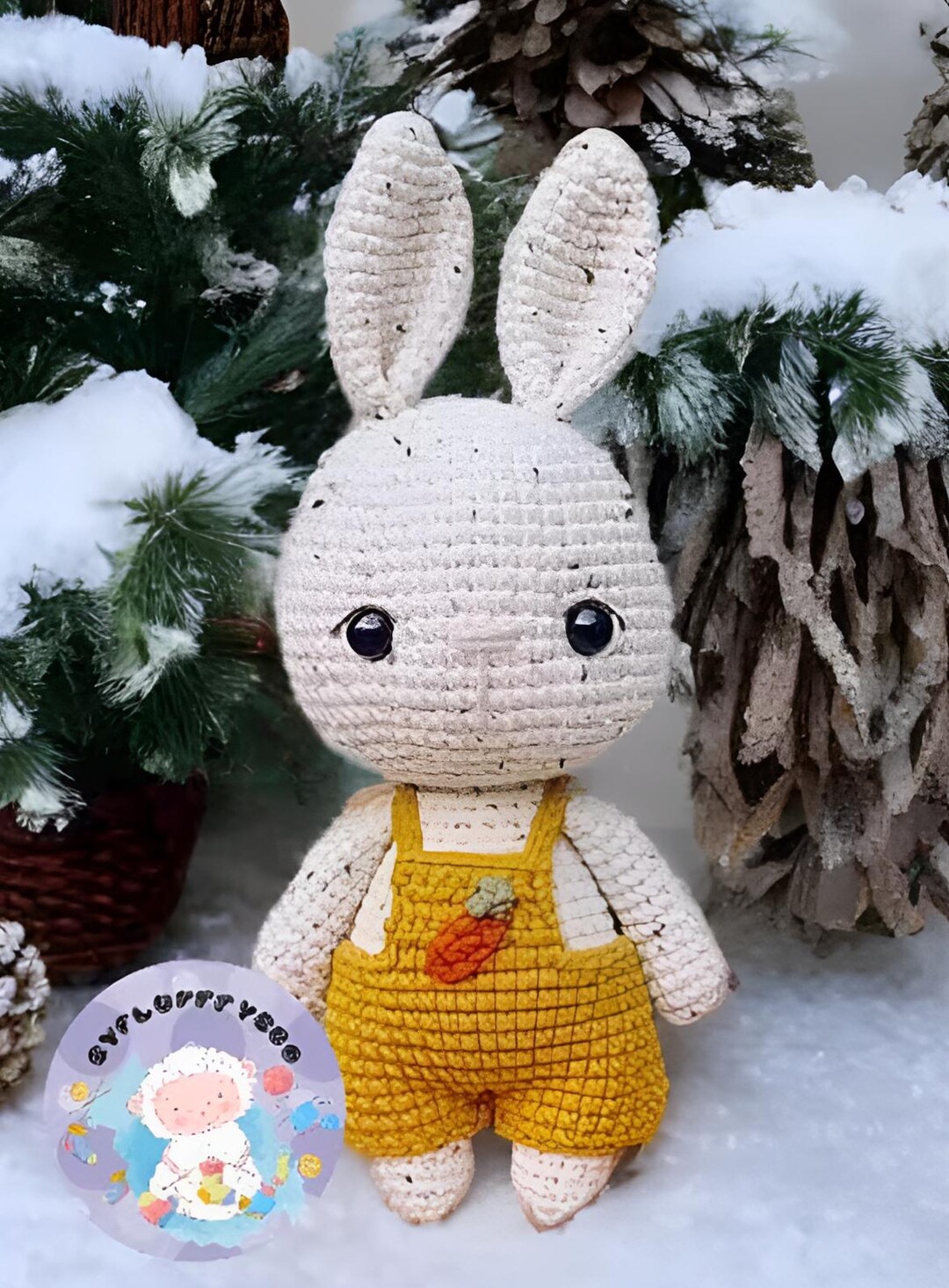 Crochet Pattern Rabbit in Overalls Outfit, Amigurumi Crochet Bunny ...
