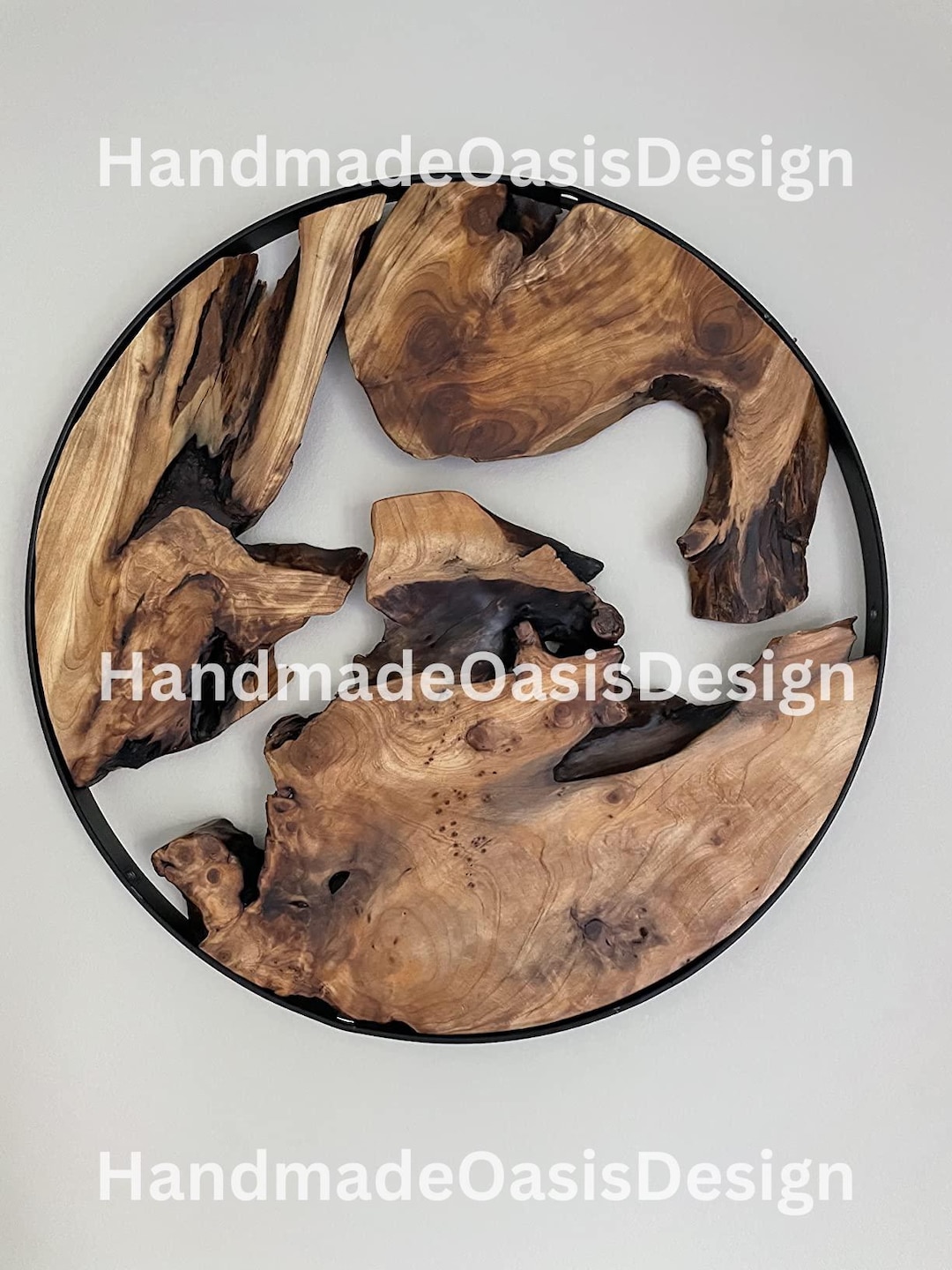 Round Wooden Wall Art | Wood Wall Decor | Irregular Shape Decor ...