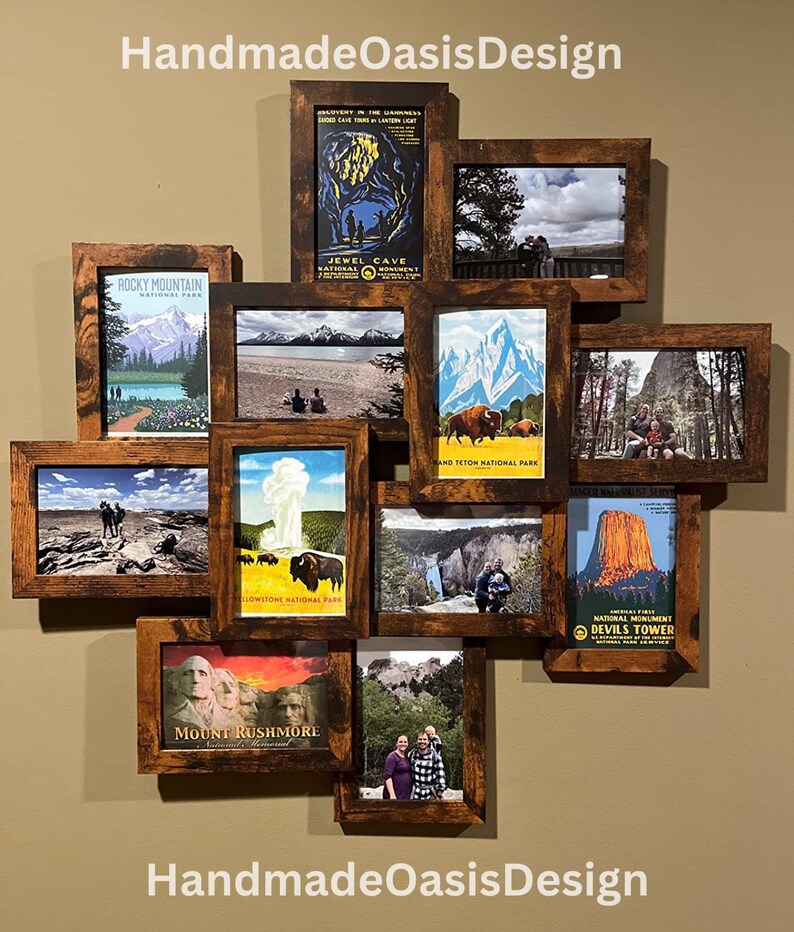 Set of 12 Wood Picture Collage Frame | Collage Picture Frame | Photo ...