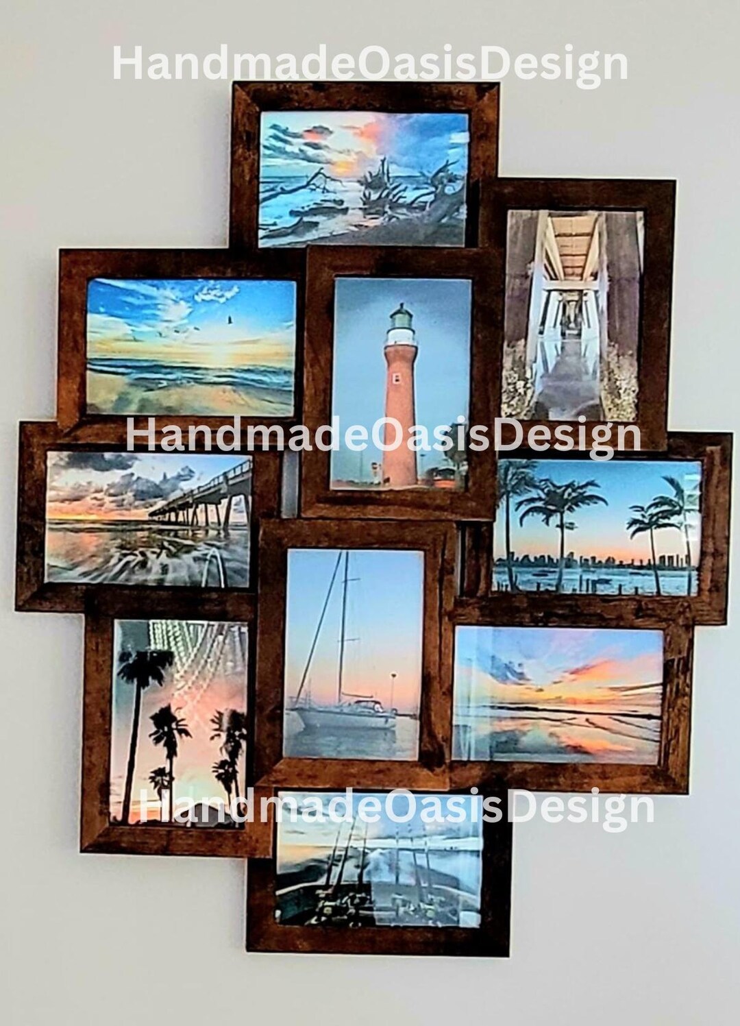 Set of 10 Rustic Wood Picture Collage Frame | Family Picture Frames ...