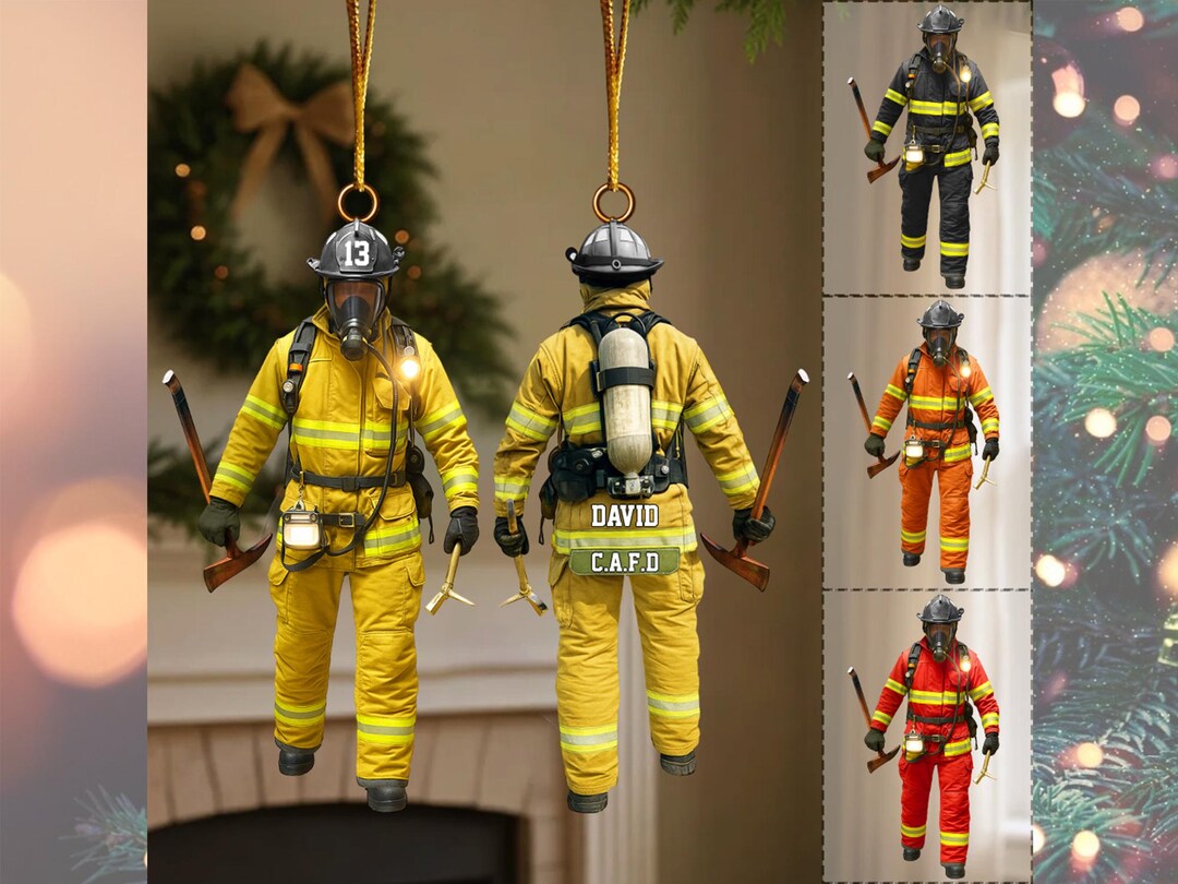 Custom Ornament Gift for Firefighter, Personalized Gifts for Fireman ...