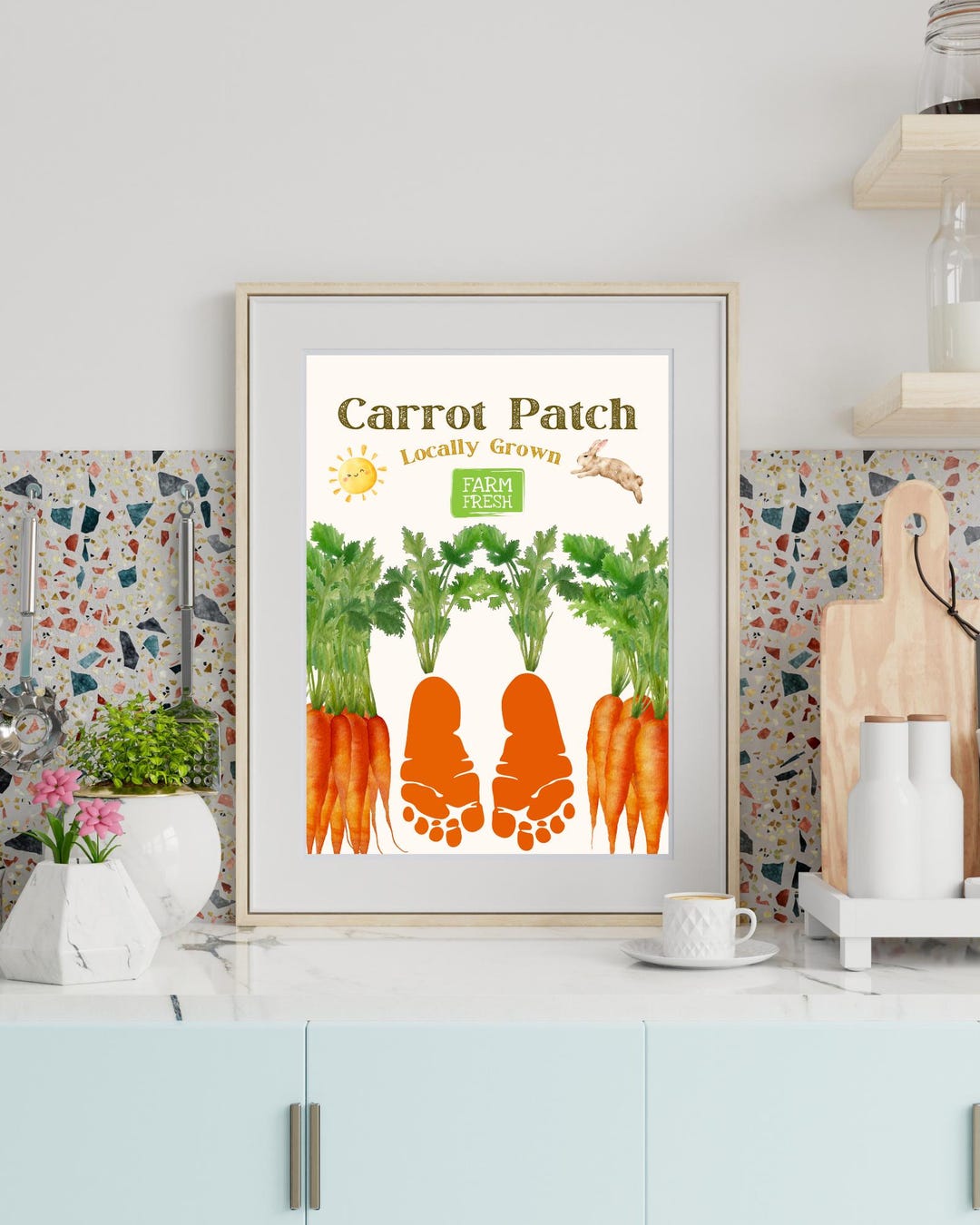 Easter Footprint Art: Carrot Patch Baby Keepsake (digital Download) - Etsy