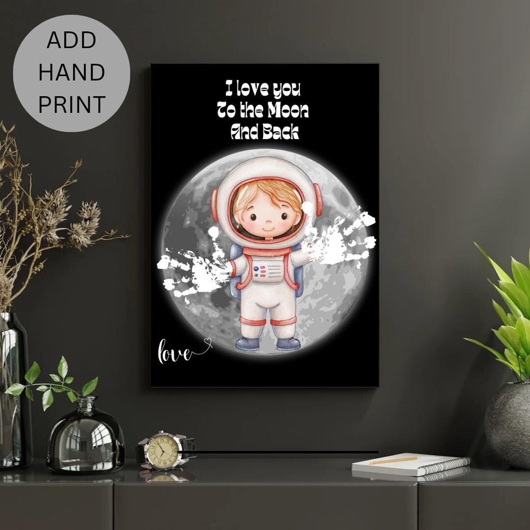 I Love You to the Moon Handprint Craft: Valentine's Day Keepsake ...