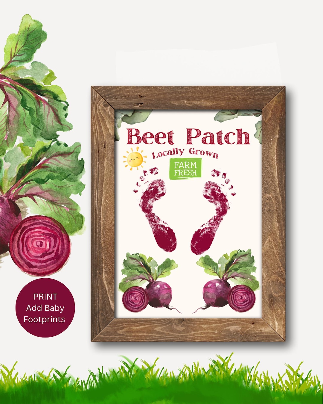 Farm Sign Footprint Art, Farm Fresh Beets Art, Baby Craft Keepsake ...