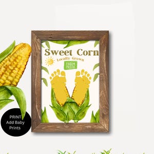 Farm Fresh Footprint Art, Sweet Corn Sign, Baby Craft Keepsake, Nursery ...