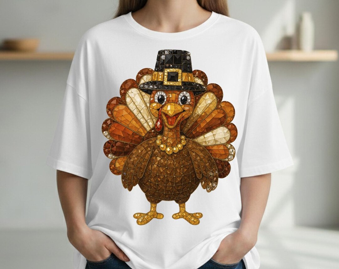 Diamond Turkey Thanksgiving PNG: Girly Fall Printable (digital Download ...