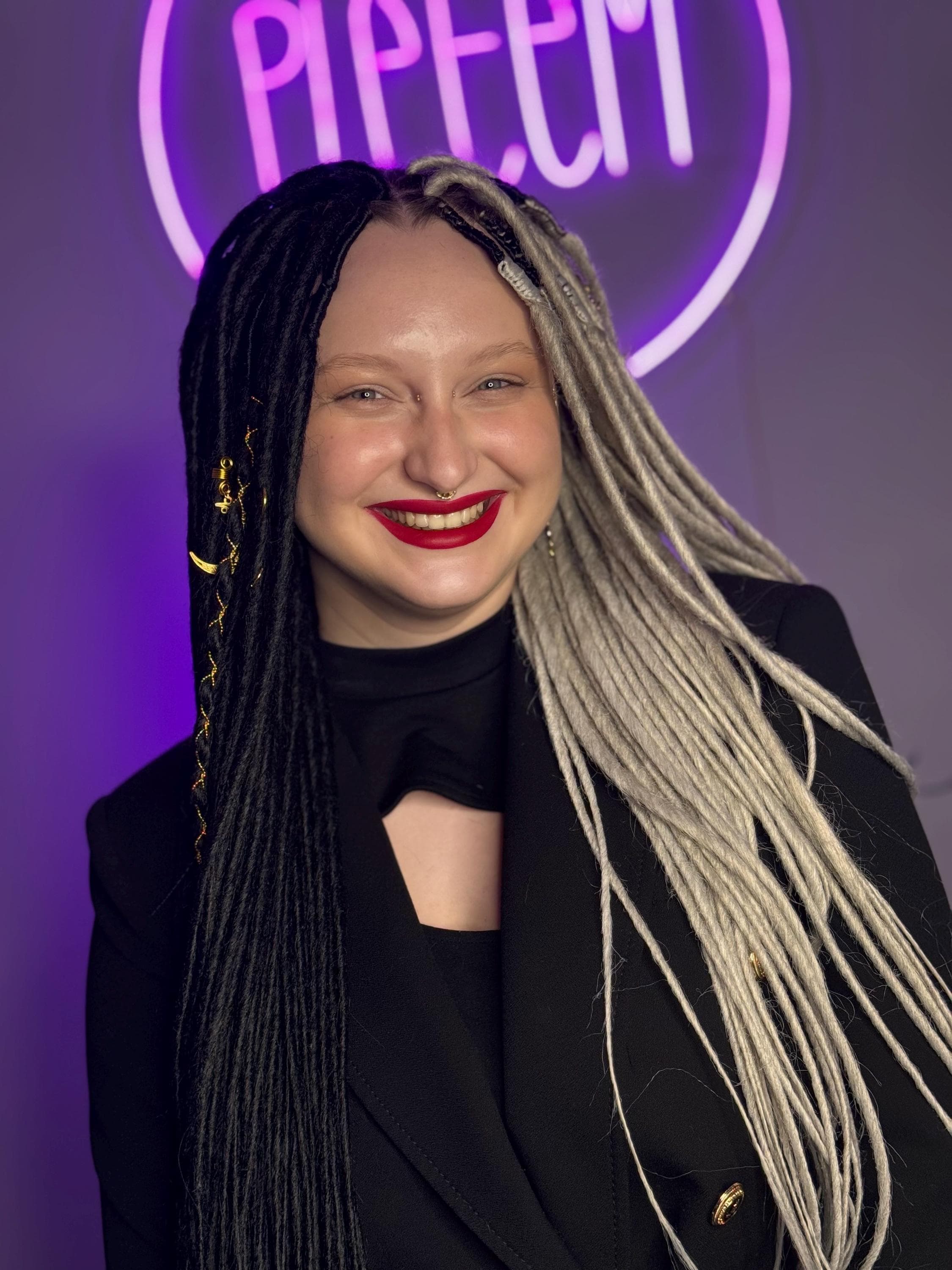 Double Ended Black and White Dreads, Synthetic Dreads, DE Dreadlocks ...