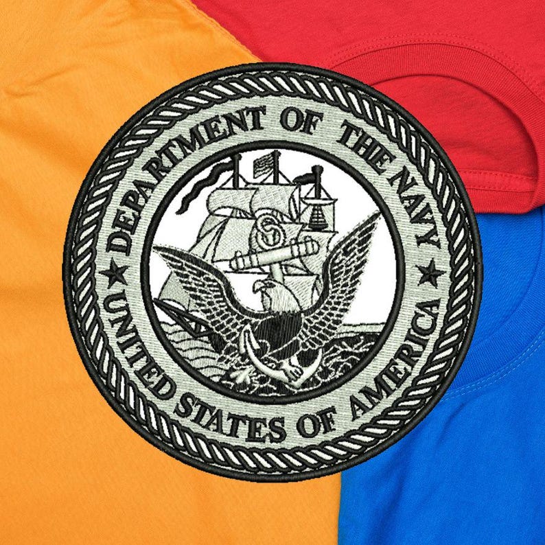 Navy Logo Twill Embroidery Design | Bold & Professional | Ultra High ...