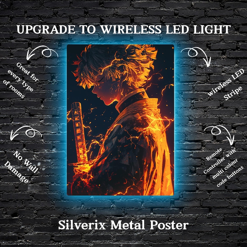 Metal Anime-style Poster Wall Art | Premium Steel Illustration | Otaku ...