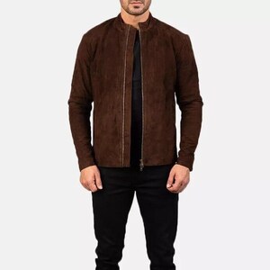 Motorcycle Style Jacket SMART RANGE Men's Brown Suede - Classic Biker ...