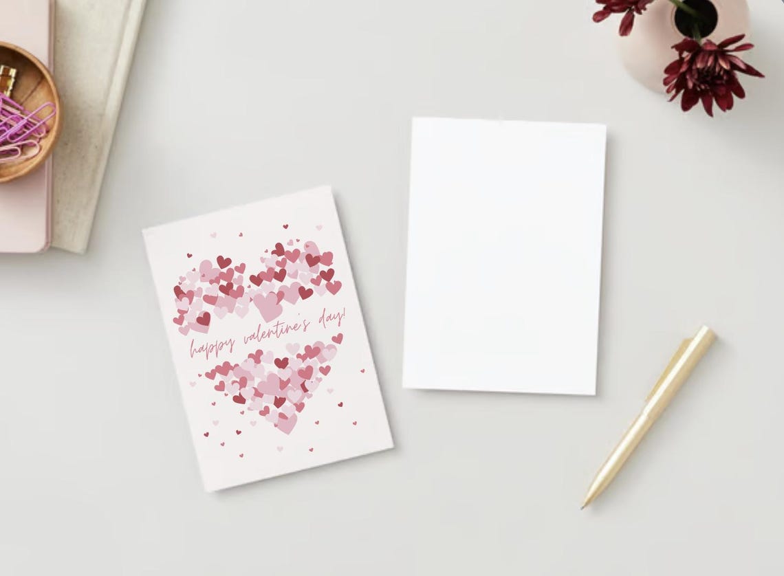 Valentine's Day Card With Heart Design - Etsy