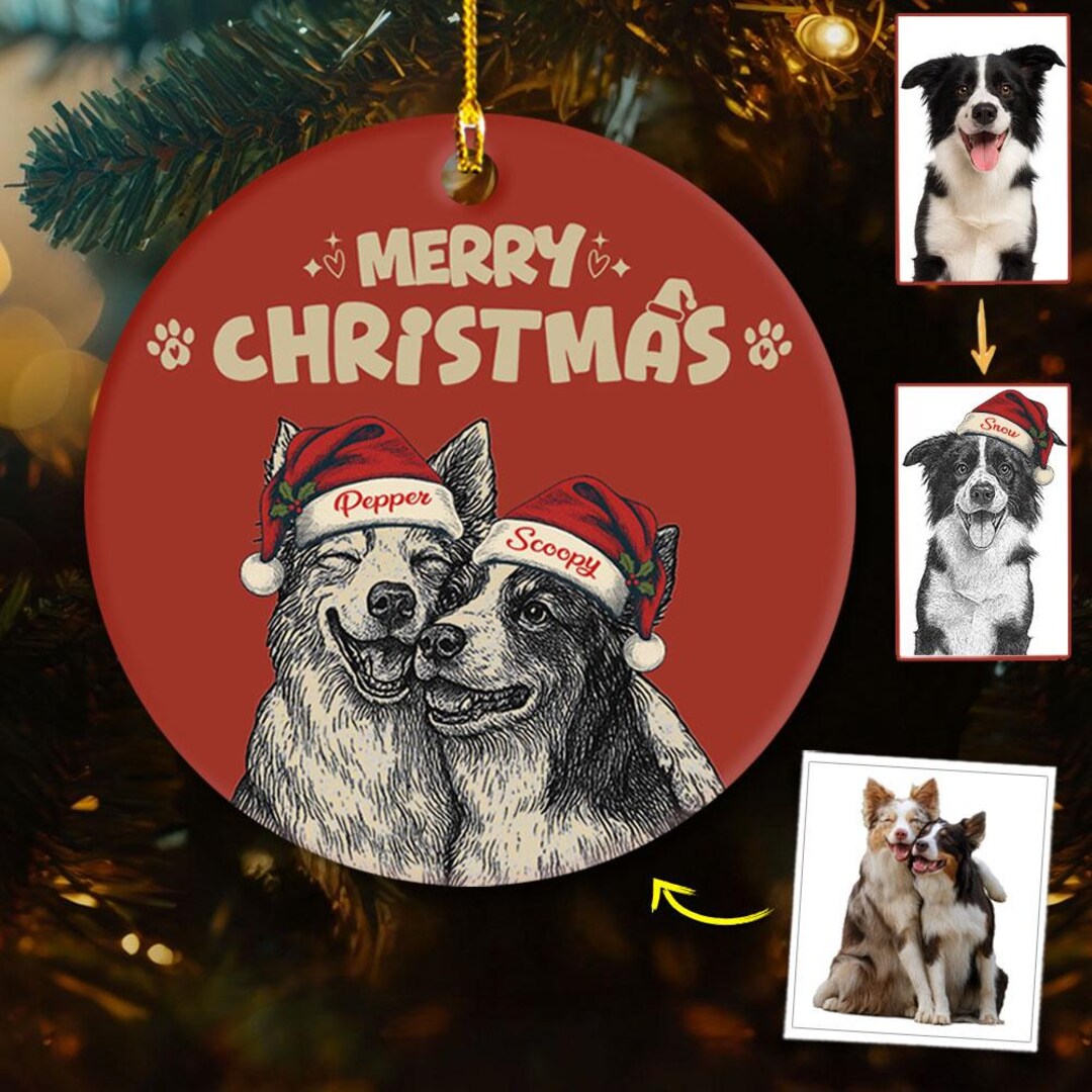 Personalized Pet Photo Ornament, Custom Pet Memorial Ornament, Custom ...