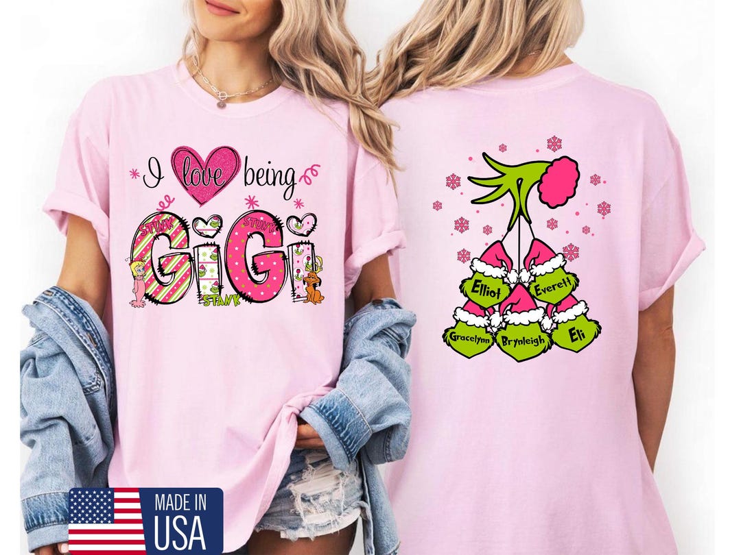 Personalized Gigi Grinch Shirt, I Love Being a Gigi Christmas Tee ...