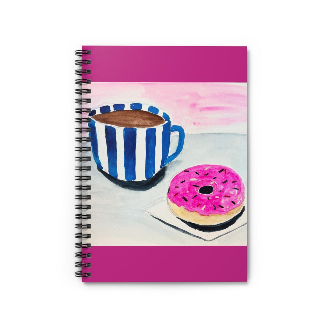 Coffee and Donut Spiral Notebook - 6" X 8" Journal - Etsy