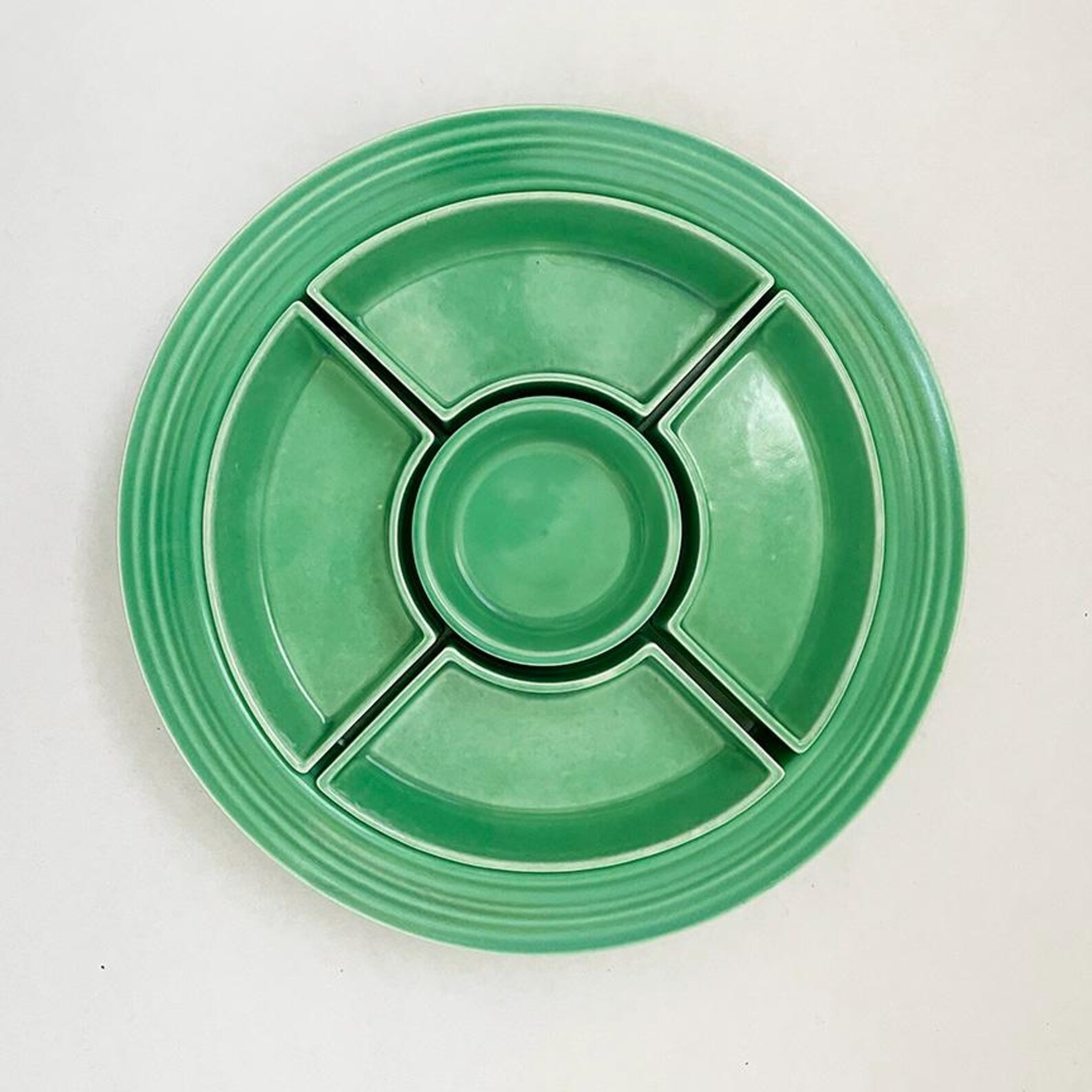 FIESTAWARE Original Green Relish Tray Complete Set Vintage Fiesta - Etsy